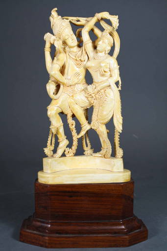 Indian Style Carving Of Ivory God And Godness Very
