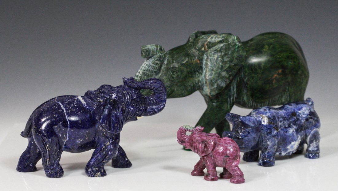 Four Stone Carved Animals