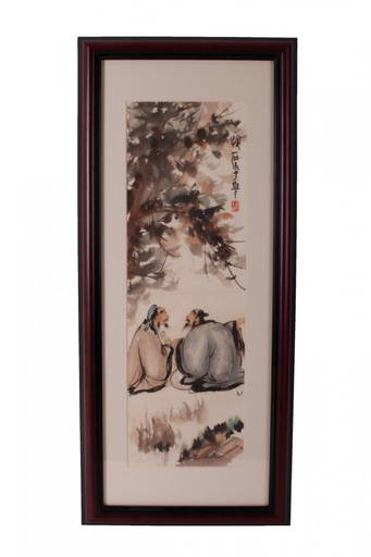 Chinese Ink & Color Painting W/ Frame