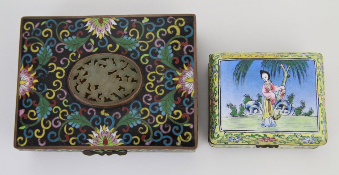 Two Pieces Of Chinese Enamel Boxes