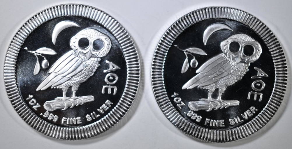 2 2019 Niue $2 1oz Silver Owl Coins
