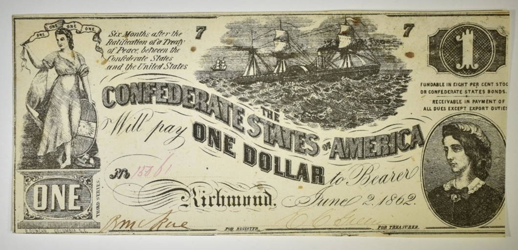1862 $1 Confederate Note