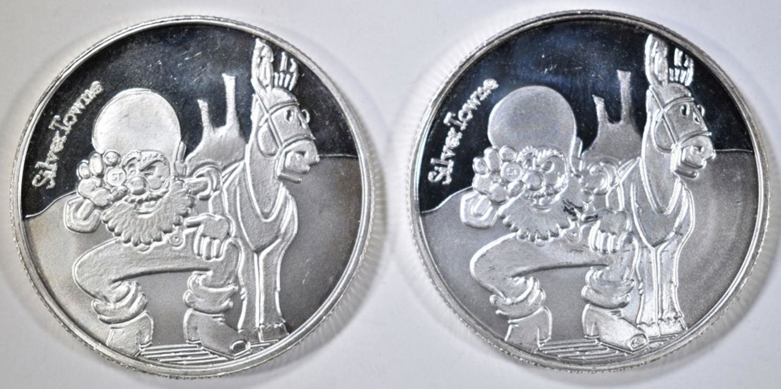 2 Silvertowne Prospector One Ounce Silver Rounds