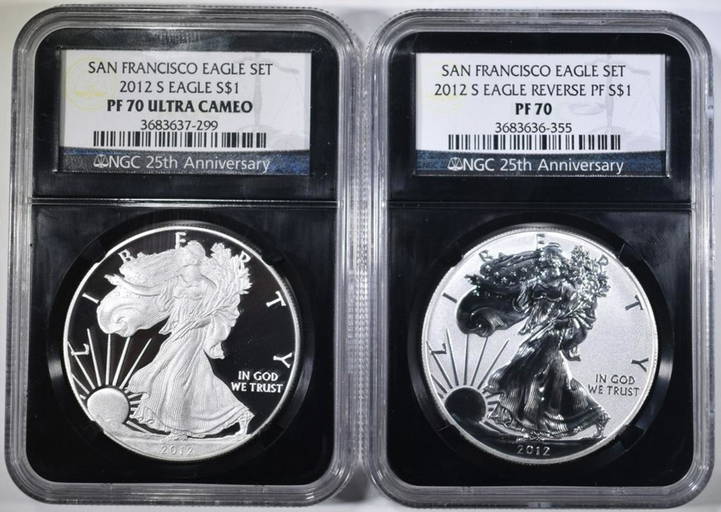 2012 S American Silver Eagle 2 Coin Set
