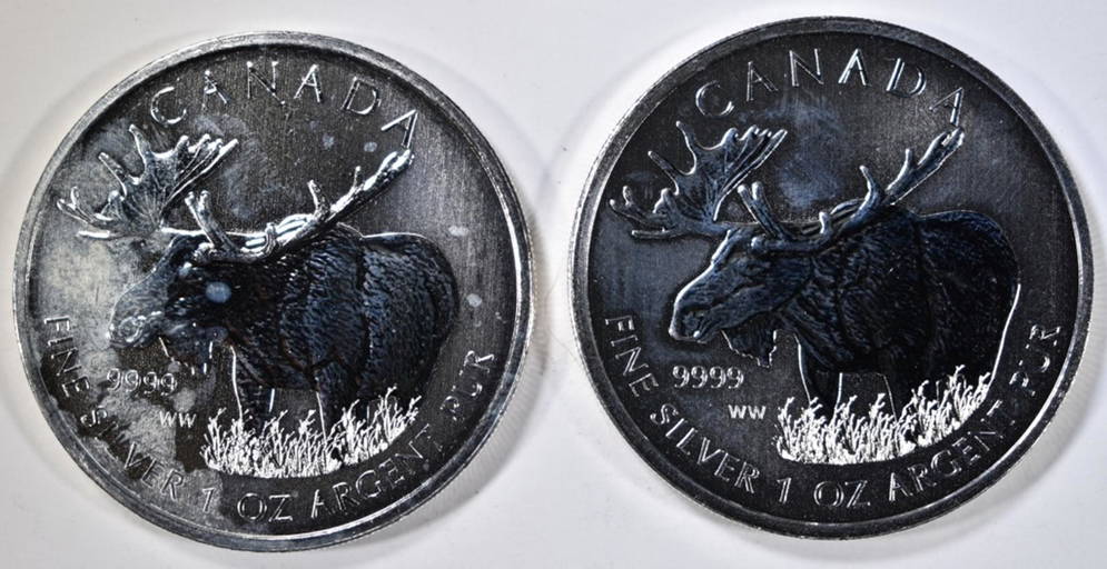 2 2012 Canada Elk 1oz Silver Coins