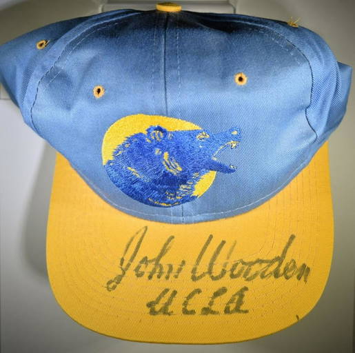 John Wooden Signed Ucla Cap