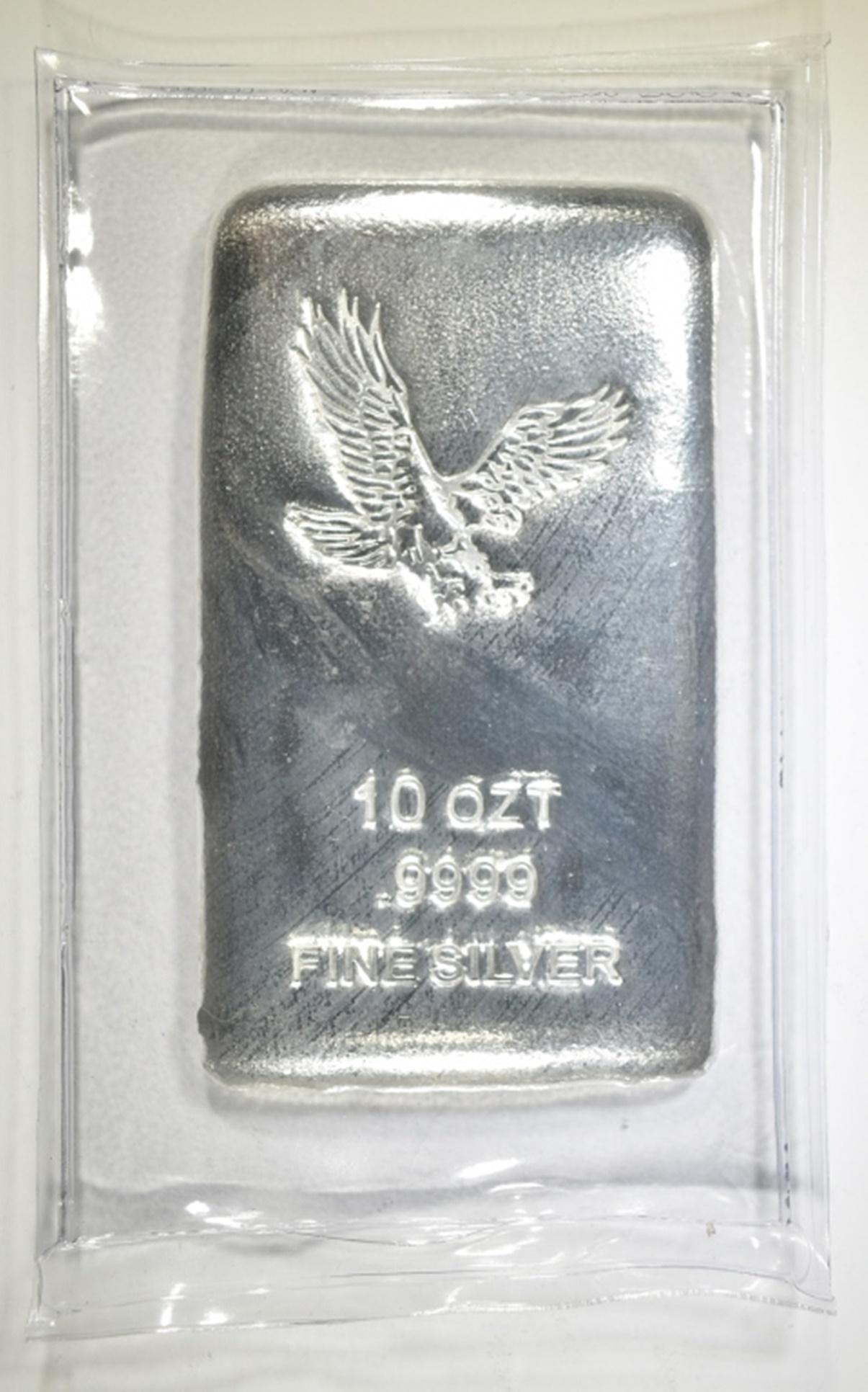Ten Ounce .999 Silver Bar "eagle"