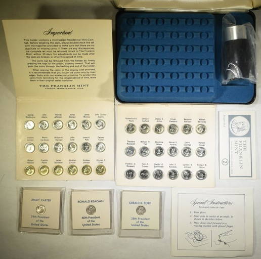 Franklin Mint Sterling Silver Mini Presidents Set