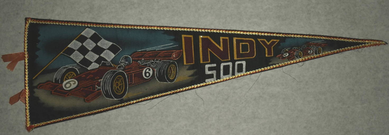 Vintage Indy 500 Felt Embroidered Pennant