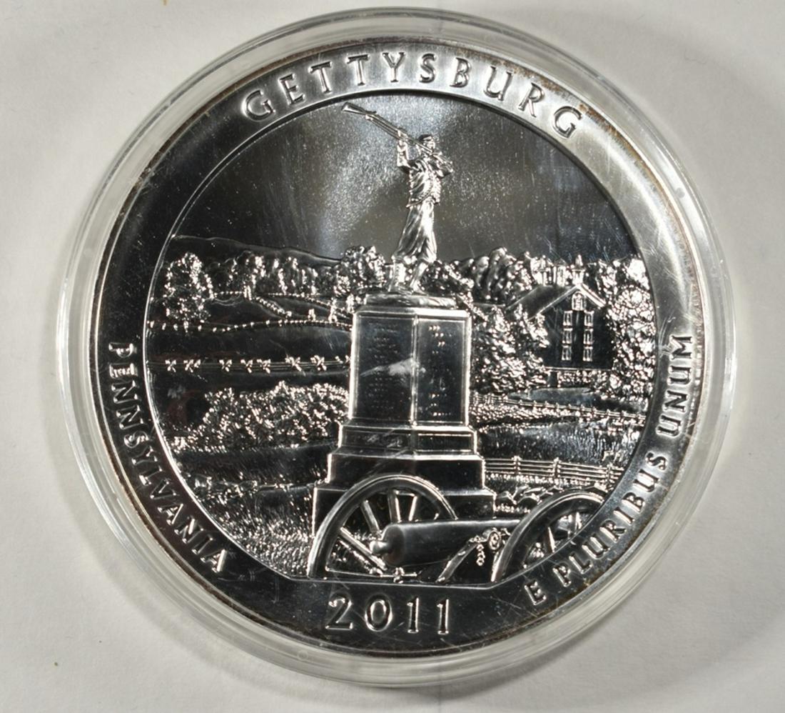 2011 Gettysburg Atb 5 Oz Silver Coin