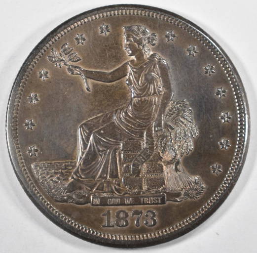 1873-CC TRADE DOLLAR CH UNC (#0195) on Feb 14, 2023 | Silver City ...