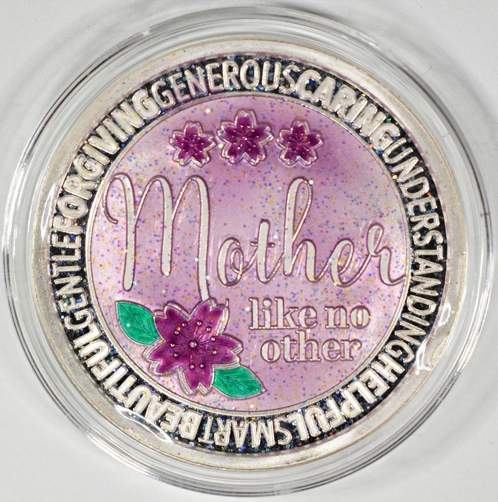 One Oz .999 Enameled Mother Silver Round