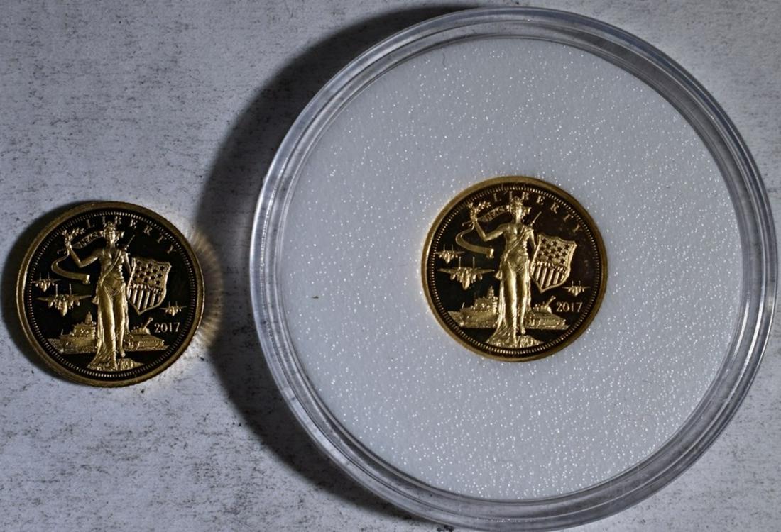 (2)2017 Cook Island 1/10 .24 Gold Liberty