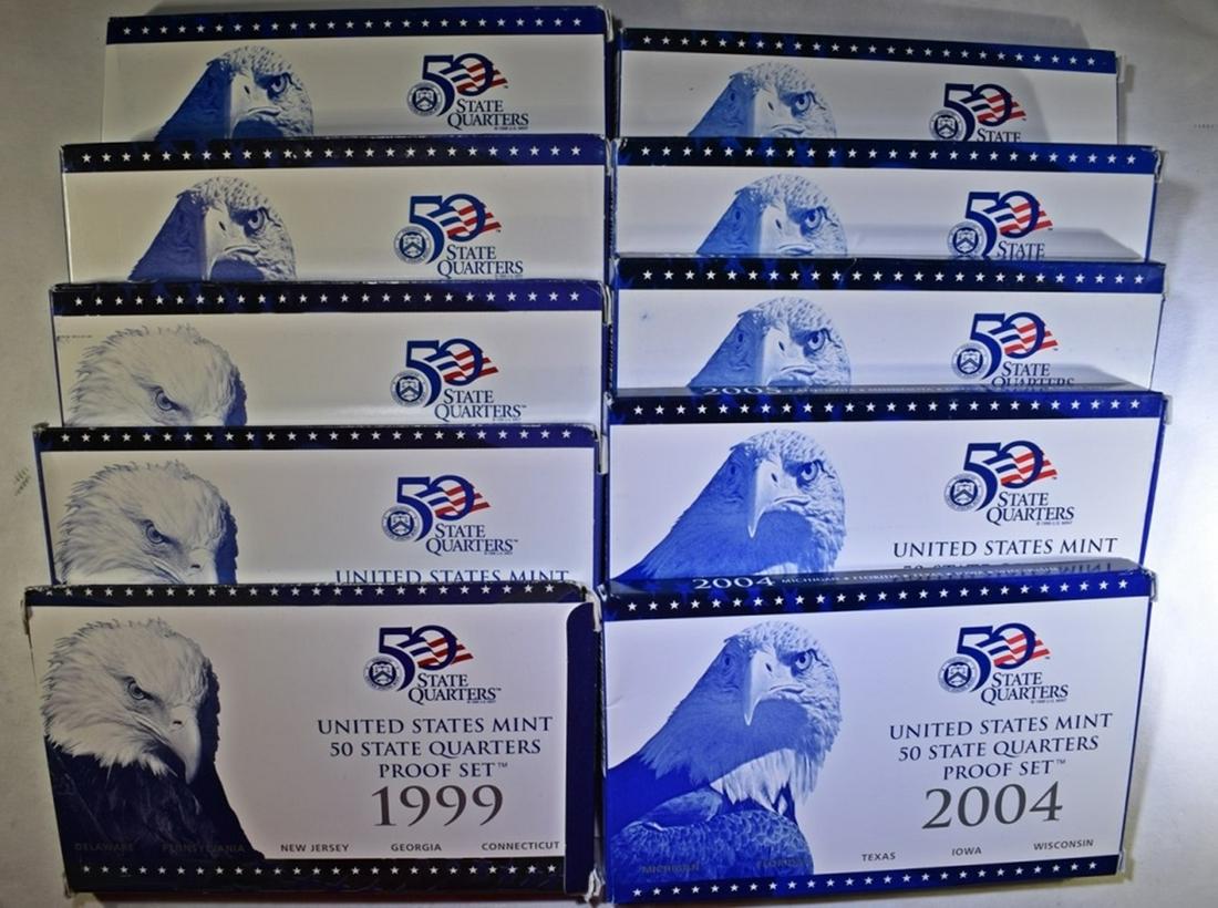 1999 2008 Us State Quarters Proof Sets