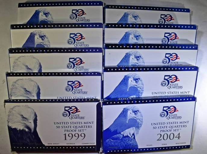 1999 2008 Us State Quarters Proof Sets