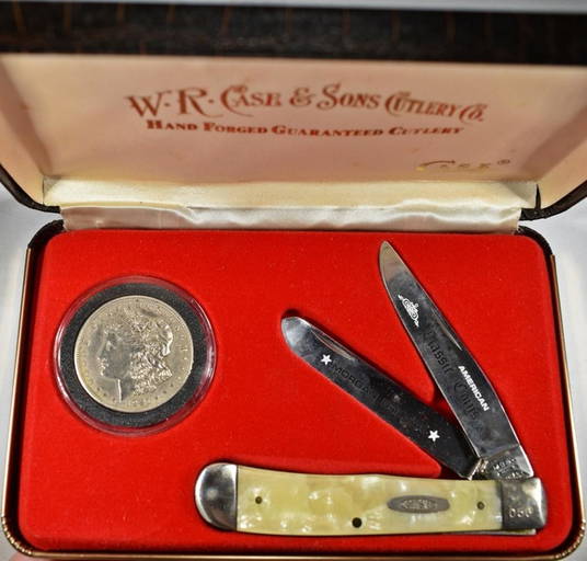W.r. Case & Sons Knife And 1921 Morgan Dollar Set