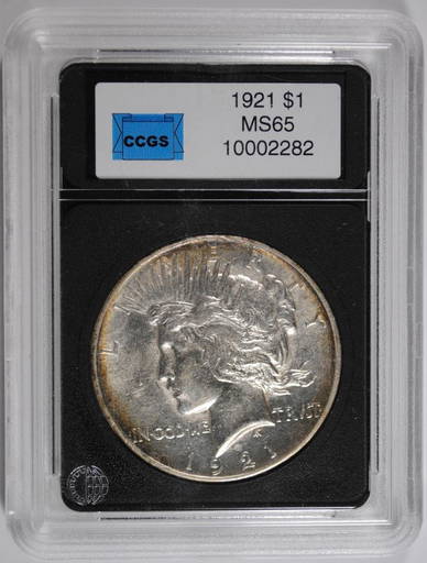 1921 Peace Dollar Ccgs Graded Gem Bu, Key Coin