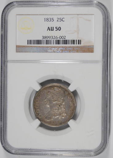 1835 Capped Bust Quarter Ngc Au50