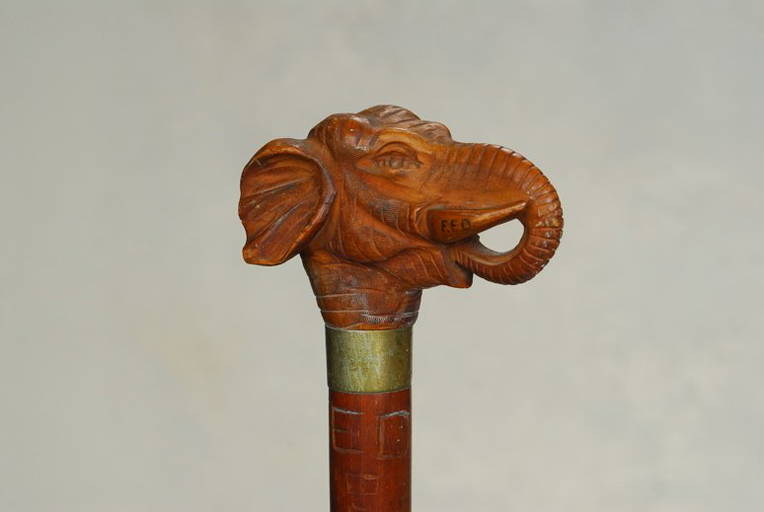 A Tufts Dental School College Cane With Elephant