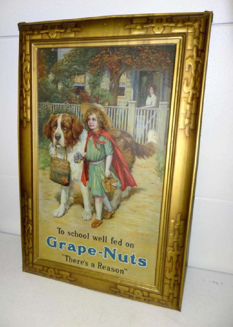 Early Grape Nuts Tin Advertising Sign