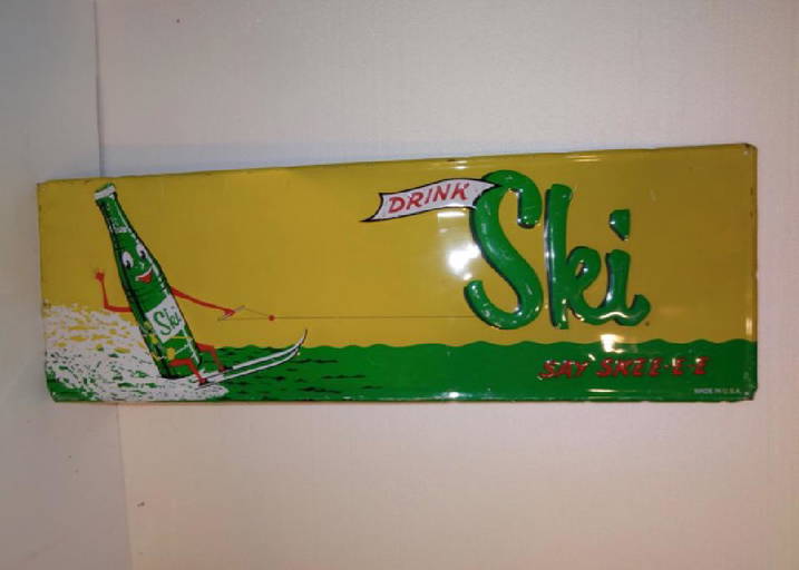 Tin Ski Soda Advertising Sign