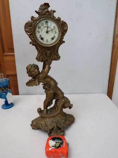 Large Figural Cupid Clock w/ Pendulum (#0178) on Oct 23, 2022 | Danny's ...