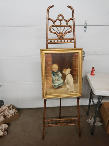 Victorian Oak Stick & Ball Easel