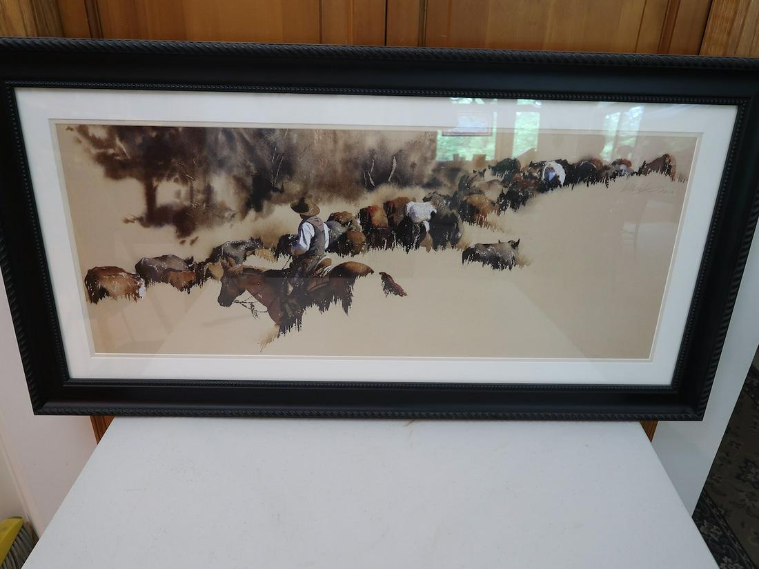 Signed "heading Up French Glen" By William Matthews Western Water Color
