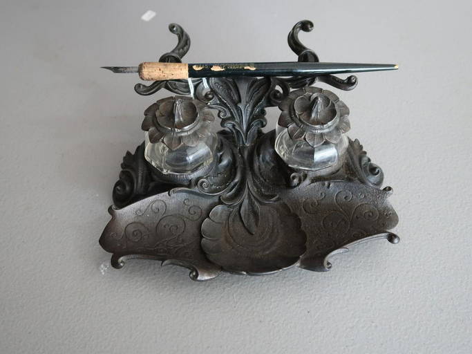 Early Cast Iron Ink Well