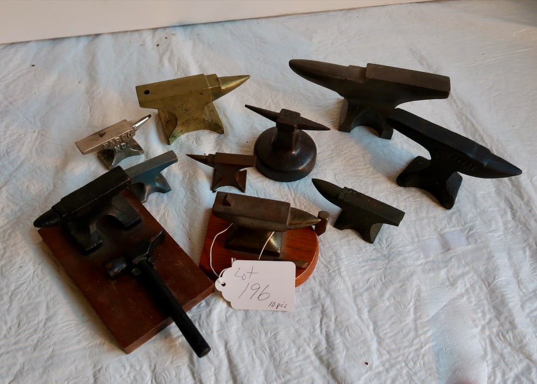 10 Early Small Anvils (1 Marked John Deere & Fargo Nd) Auction