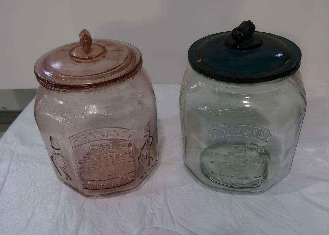 2 Planters Peanut Jars Auction