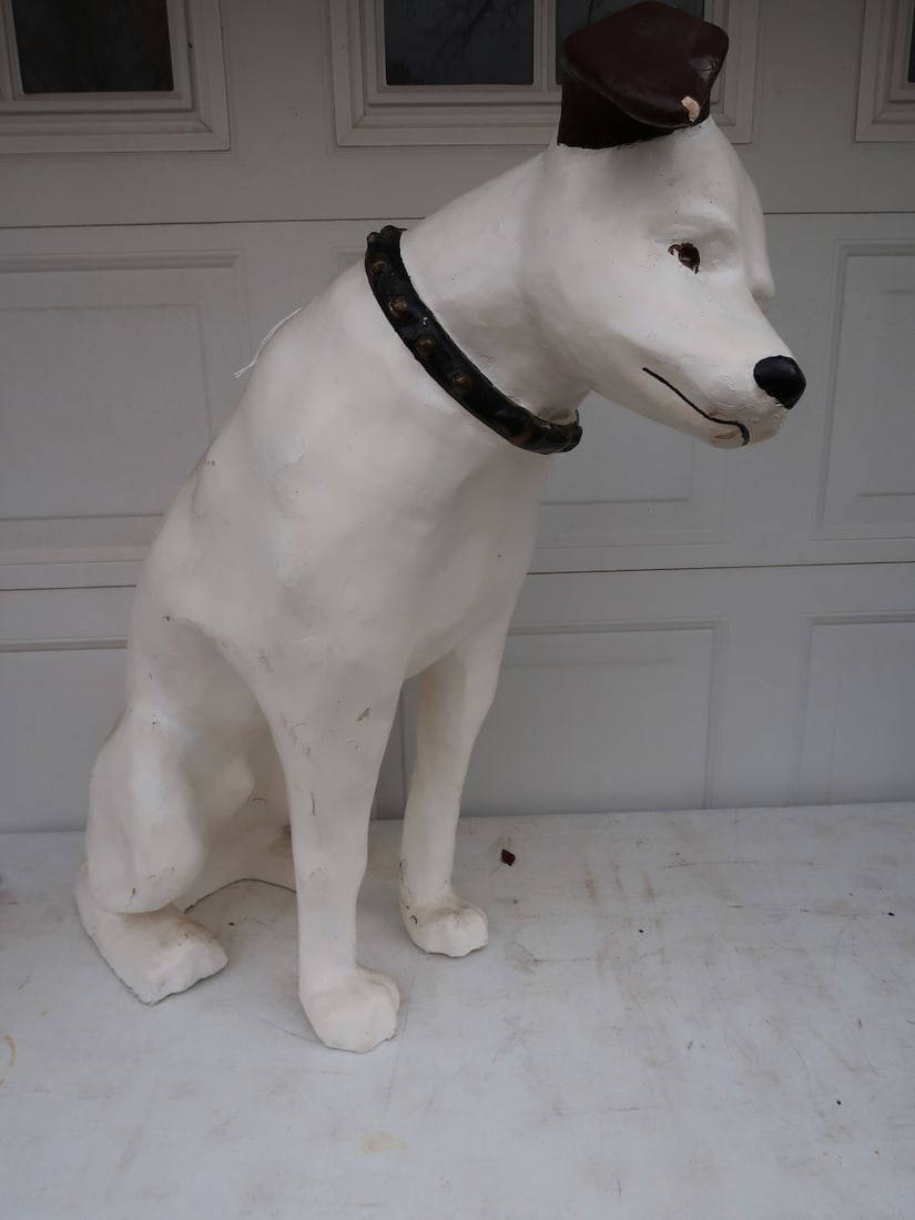 Large Paper Mache Victor Nipper Dog Auction