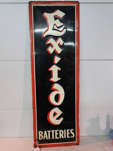 Embossed Exide Batteries Sign (dated: 1949)