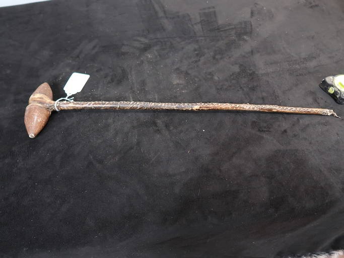 Vintage Native American Stone Skull Cracker War Club