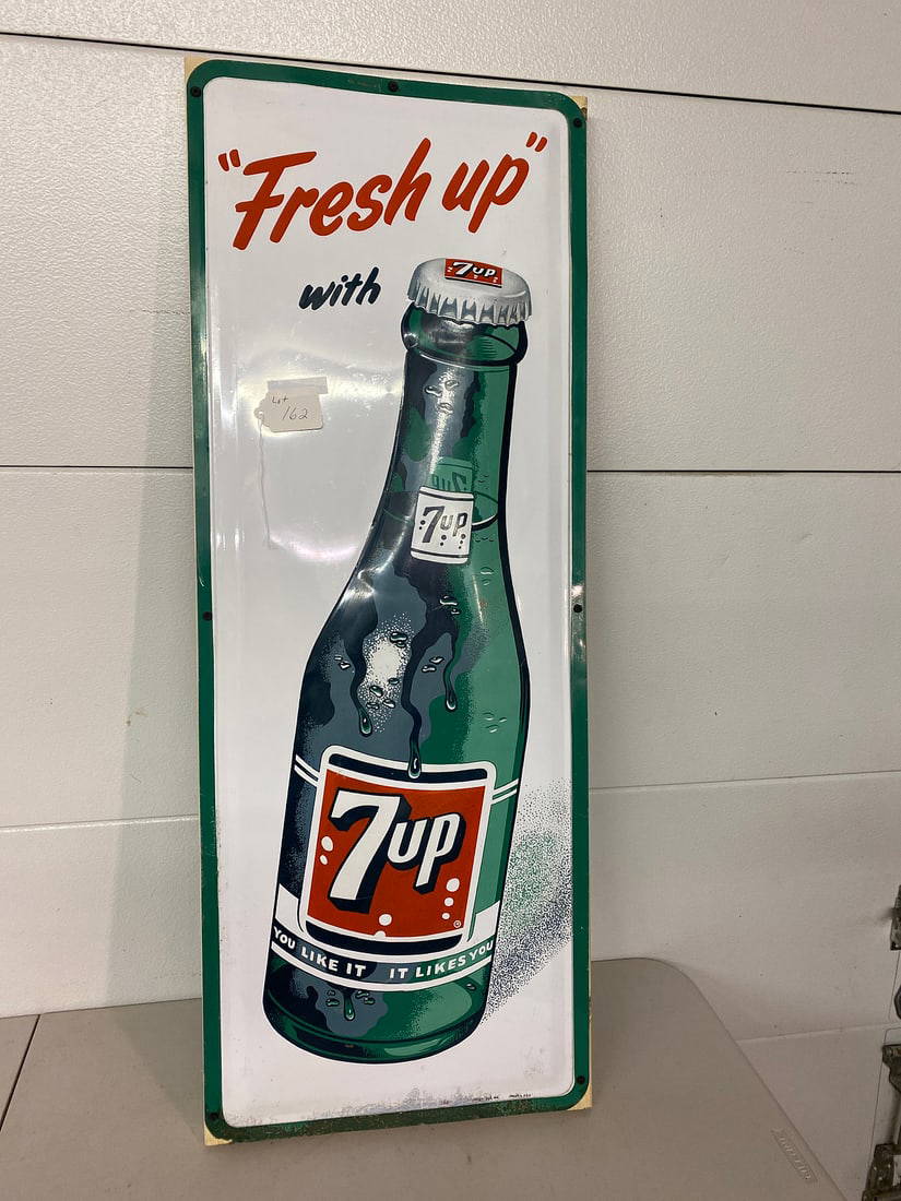 Vintage 7up Tin Sign Auction