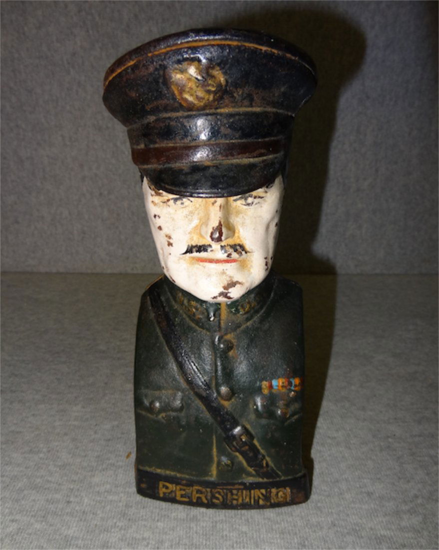 Rare Pershing Cast Iron Bank