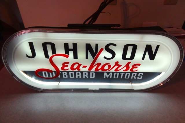 Johnson Seahorse Outboard Motor Light Up Sign