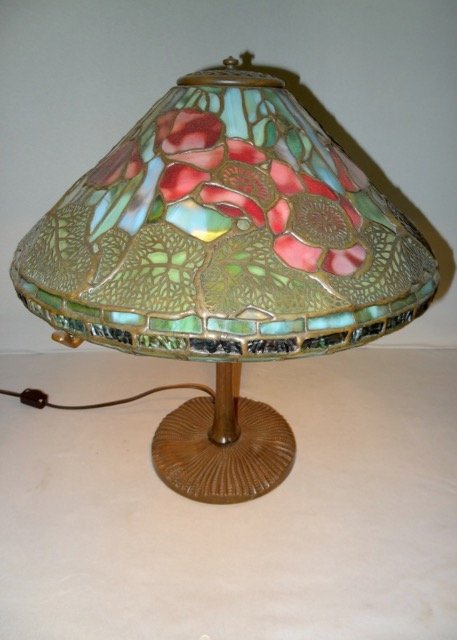 Signed Tiffany Stained Glass Lamp