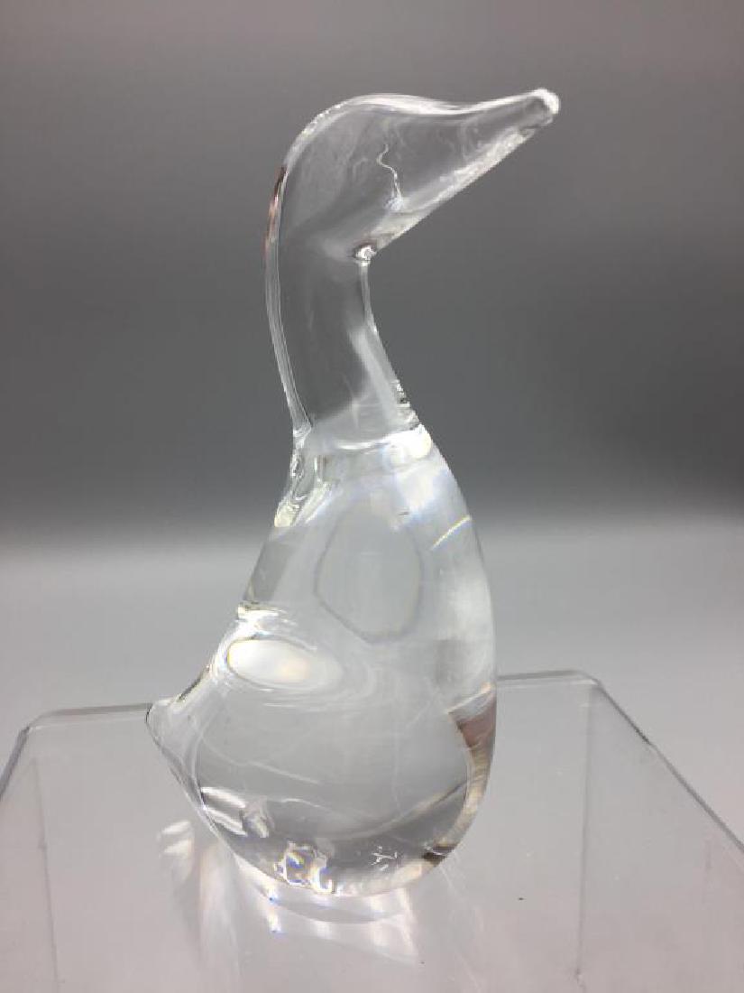 Steuben glass duck statue