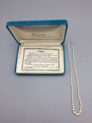 Deltah Cultured Pearls With 14 K Clasp Necklace