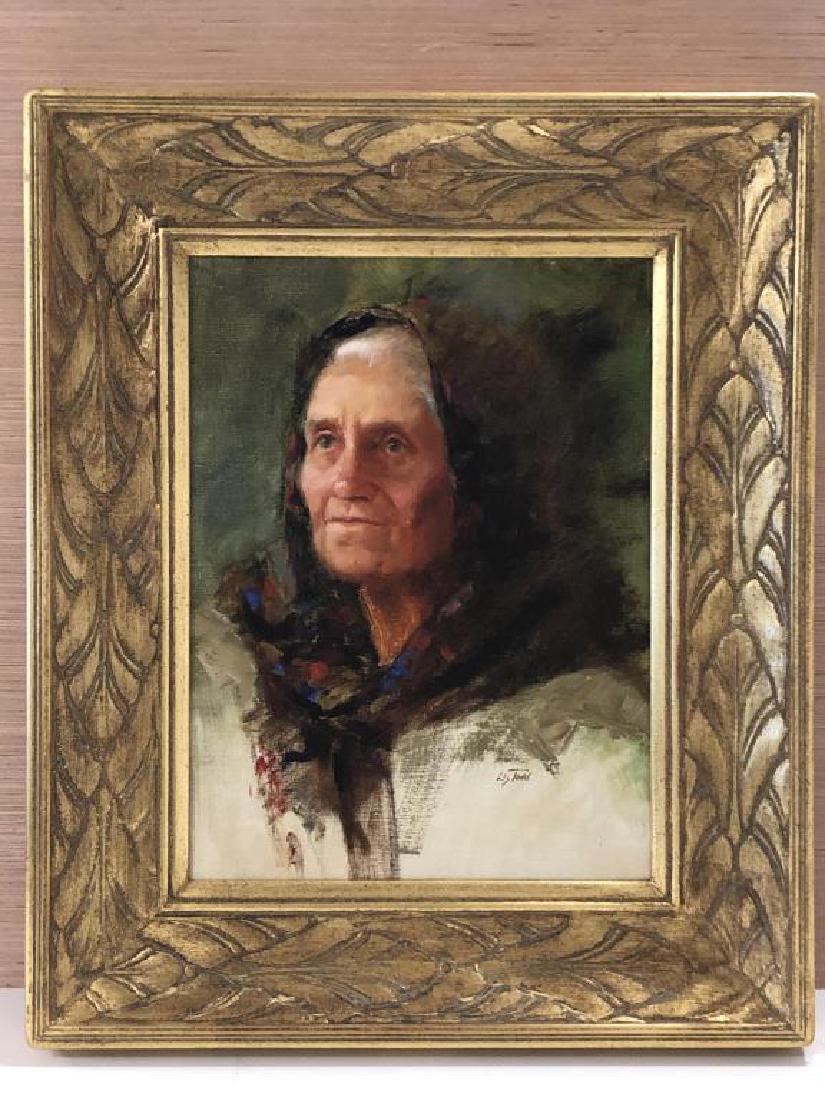 Liz Todd oil on canvas "Nana" Portrait