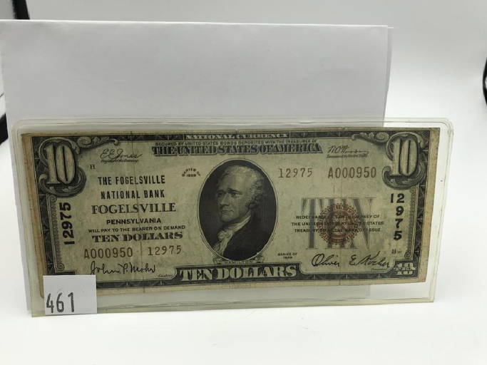 Us Small Paper Money National Bank Note