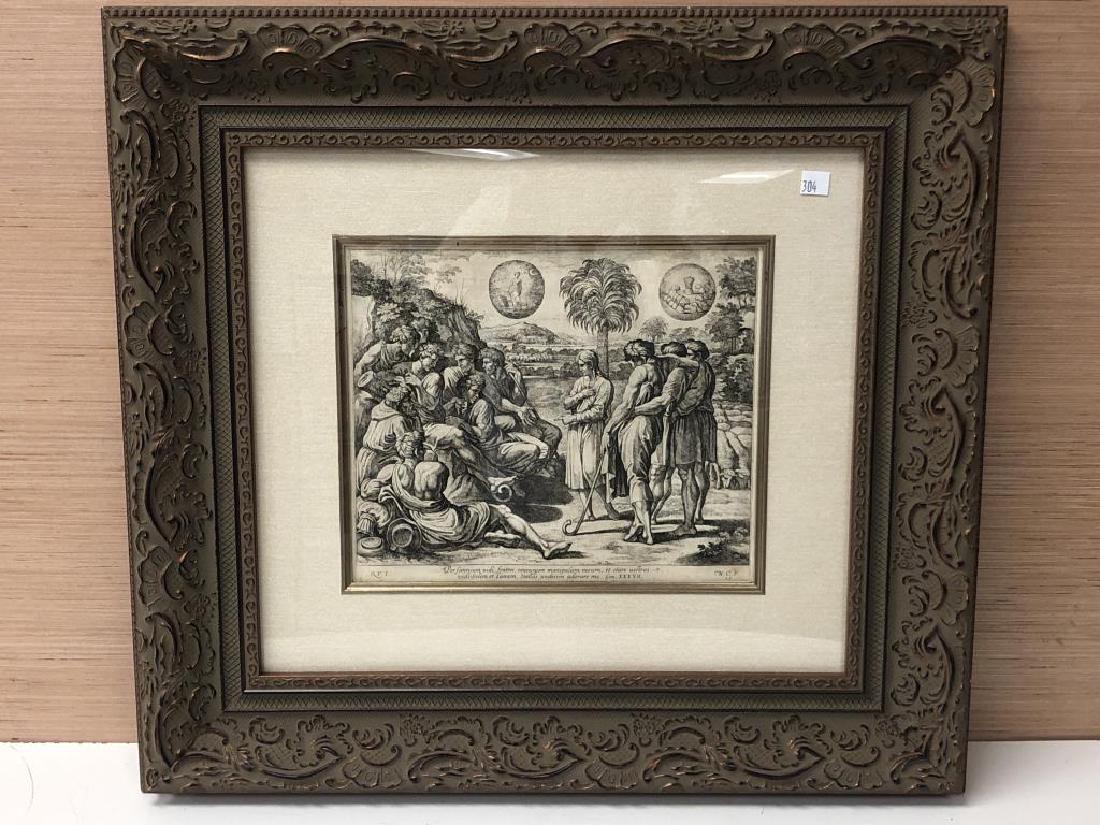 Biblical Engraving In Frame