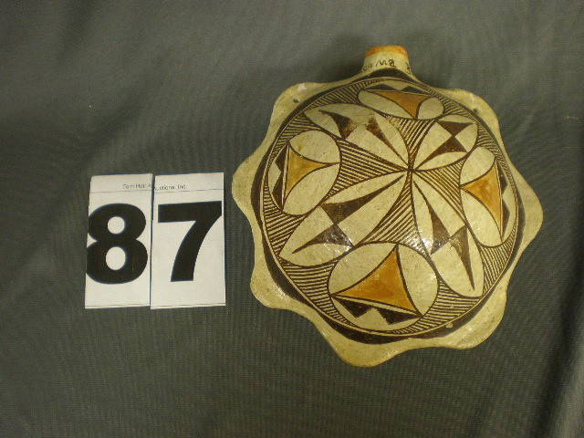 American Indian Acoma Pottery Turtle Form Canteen.