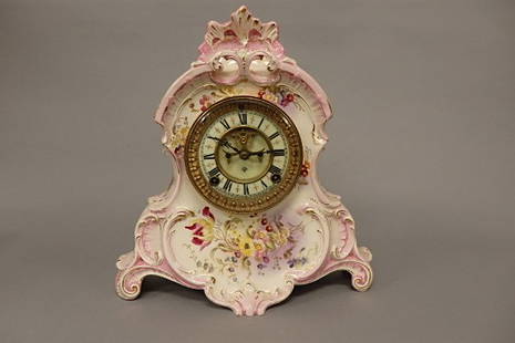 Ansonia China Case Mantel Clock