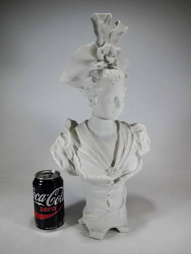 Antique European Woman Bisque Porcelain Bust, G. Levy