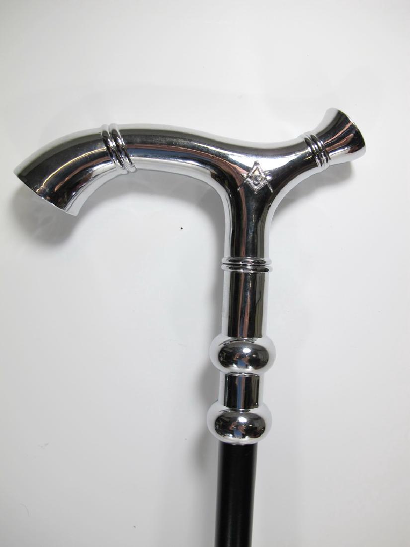 Vintage Masonic metal & wood cane
