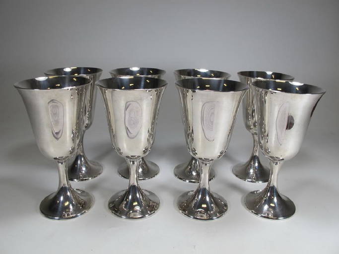 Gorham Set Of 8 Sterling Silver Goblets