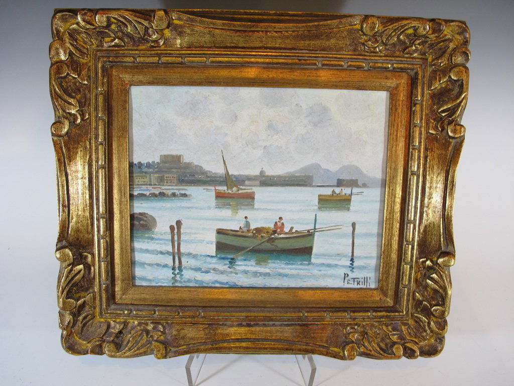 Italian artist PETRILLI oil on canvas seascape painting