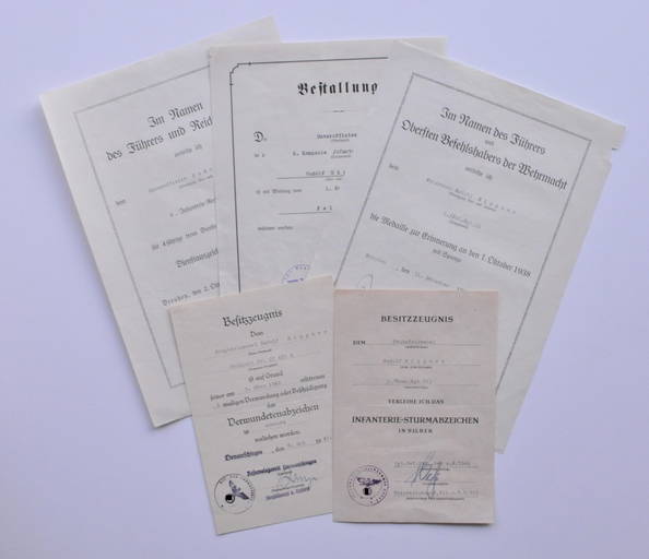 Urkundengruppe Des Stabsfeldwebels Rudolf Hippner